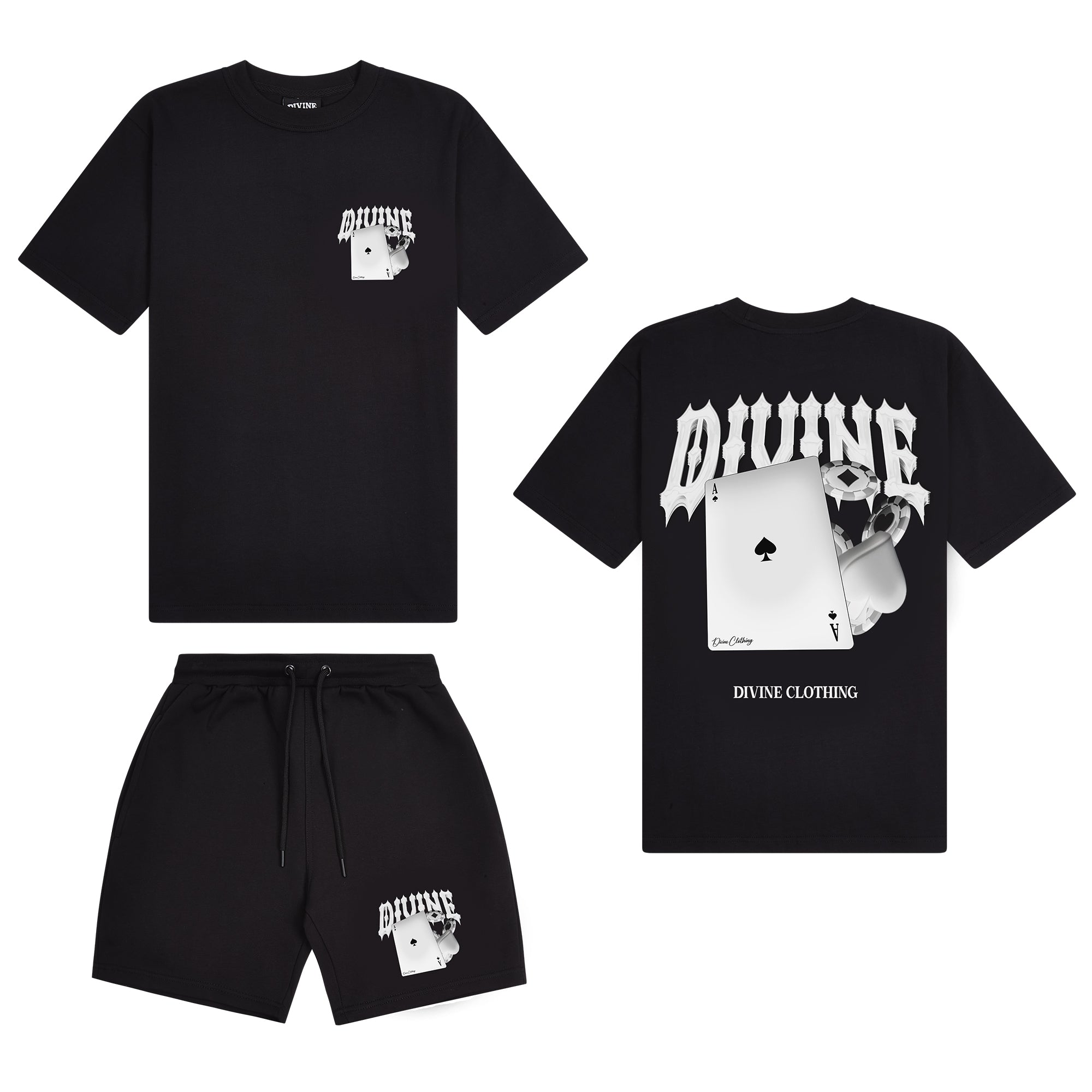 ACE SHORTS SET - BLACK – DIVINEUK