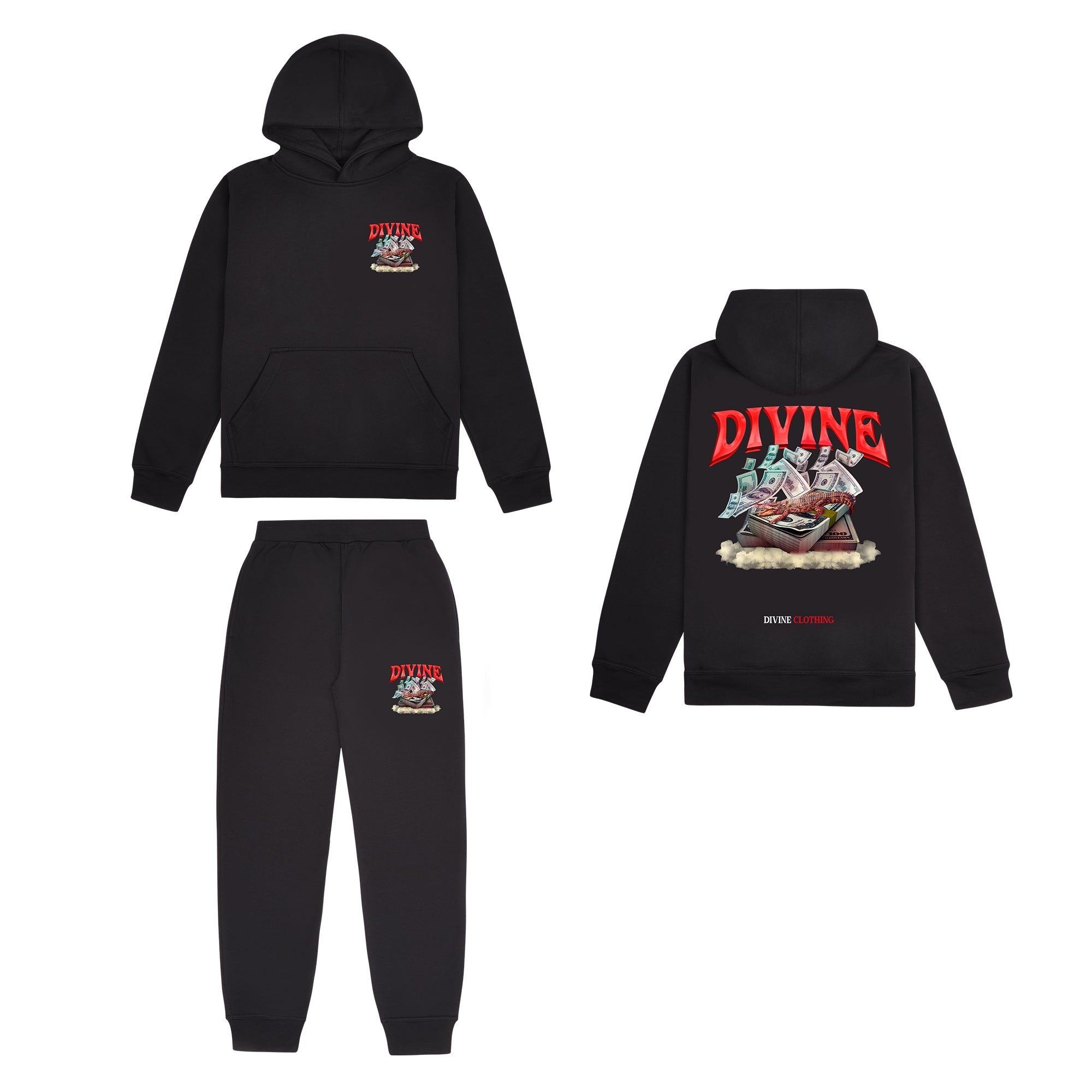 FORTUNE TRACKSUIT - BLACK – DIVINEUK